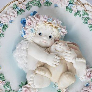 Accents | Vtg Hamilton Collection Cherub Rabbit Sculptural Plate A Hug ...